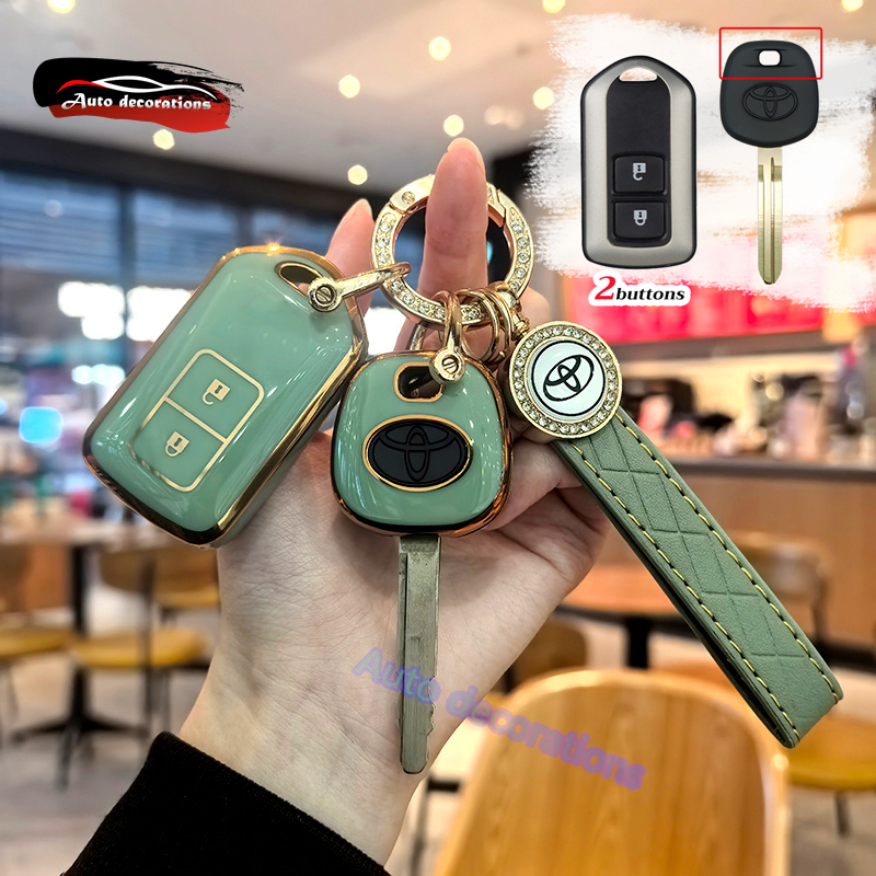 Toyota car key case gold edge For Toyota wish hilux champ innova ...
