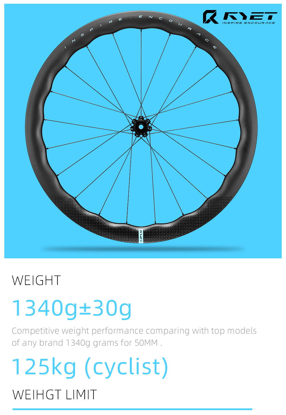 RYET 700C Super Llight Road Carbon Wheels Sinusoidal Bicycle Rimsets ...