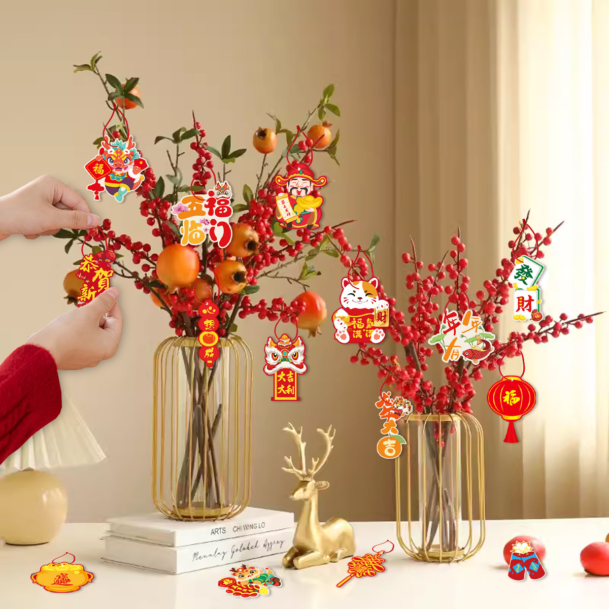 2025 Spring Festival Party Decoration Paper DIY Flag Banner Snake Year ...