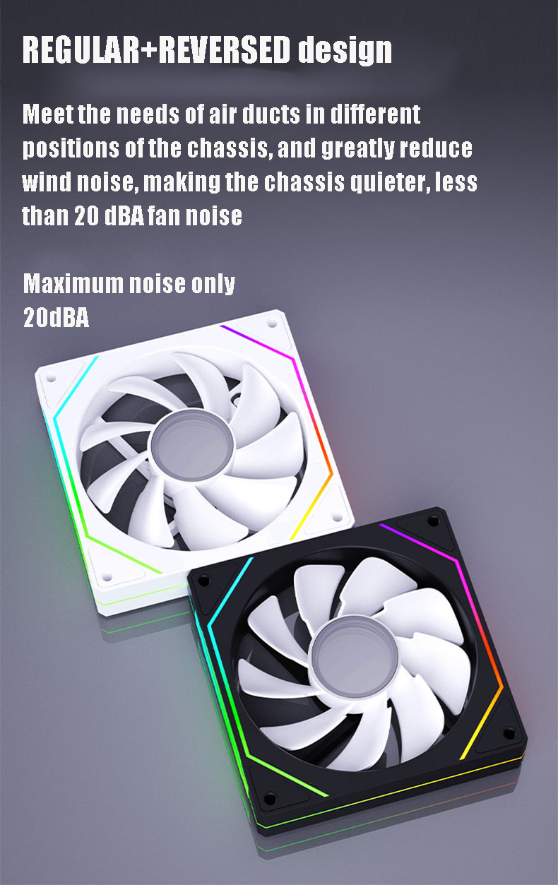 OEM PRISM 7 PRO Computer Chassis Fan 12cm ARGB 4 Pin PWM Quiet Cooling ...