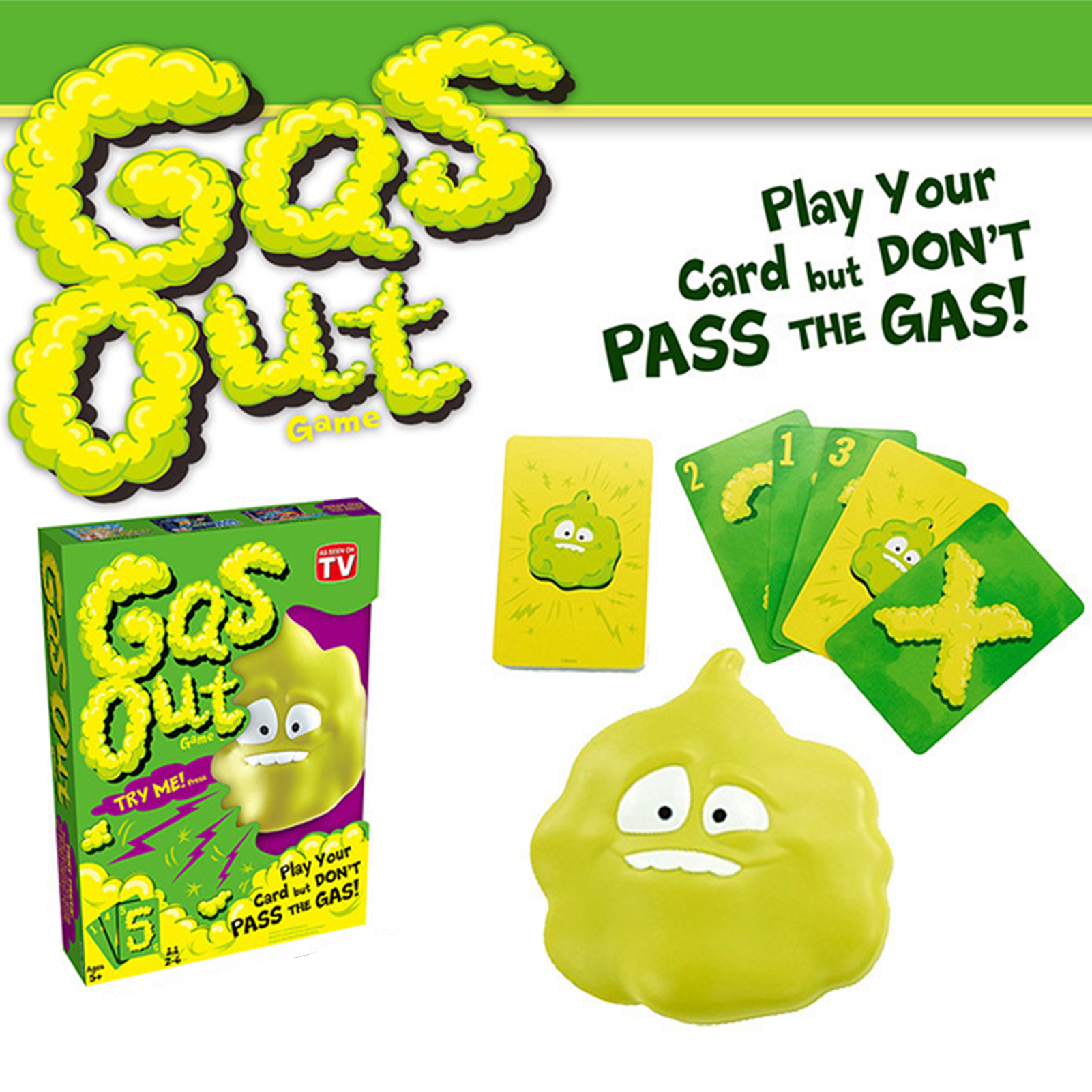 Gas-Out Family Party Game Easy to Learn Farting Game for Game Nights ...