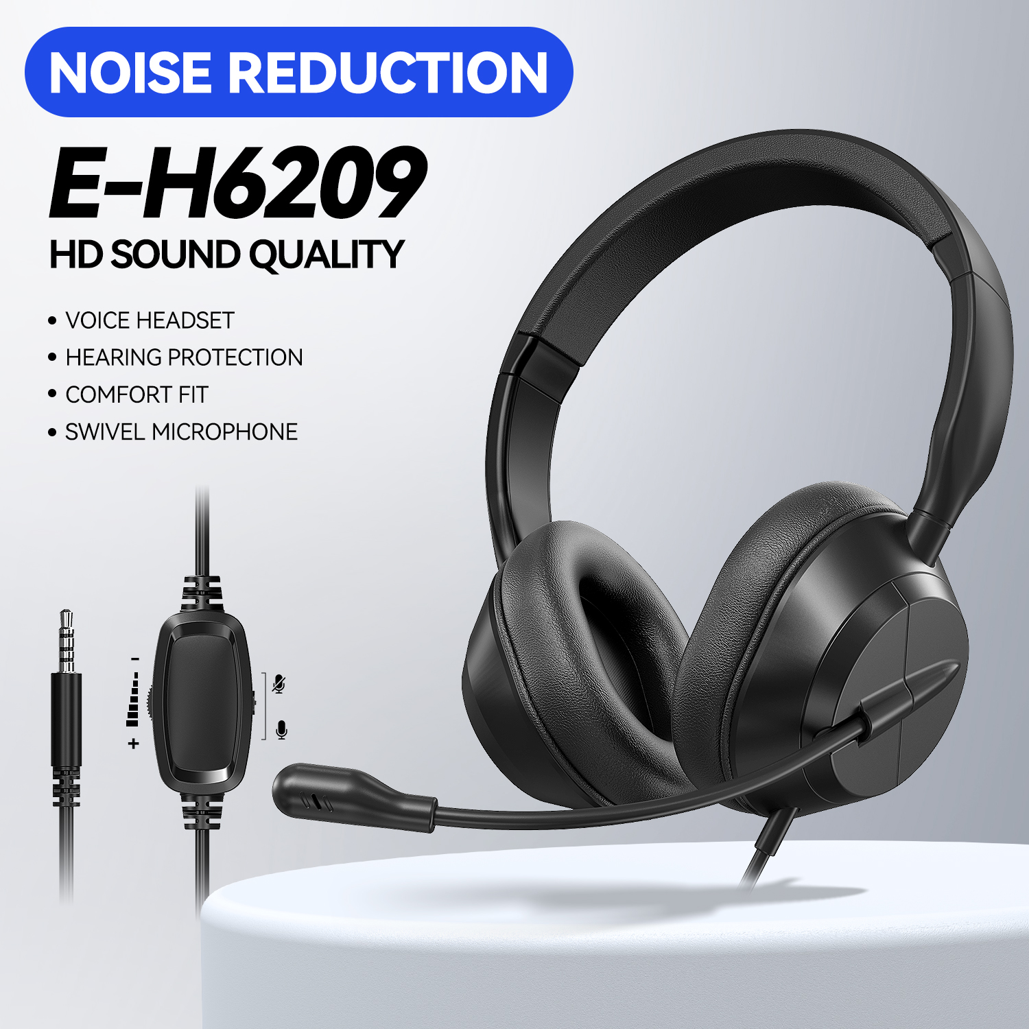 SPRISE H6209 Stereo Headset Rotating Mic Earphone Noise Cancelling 3 ...