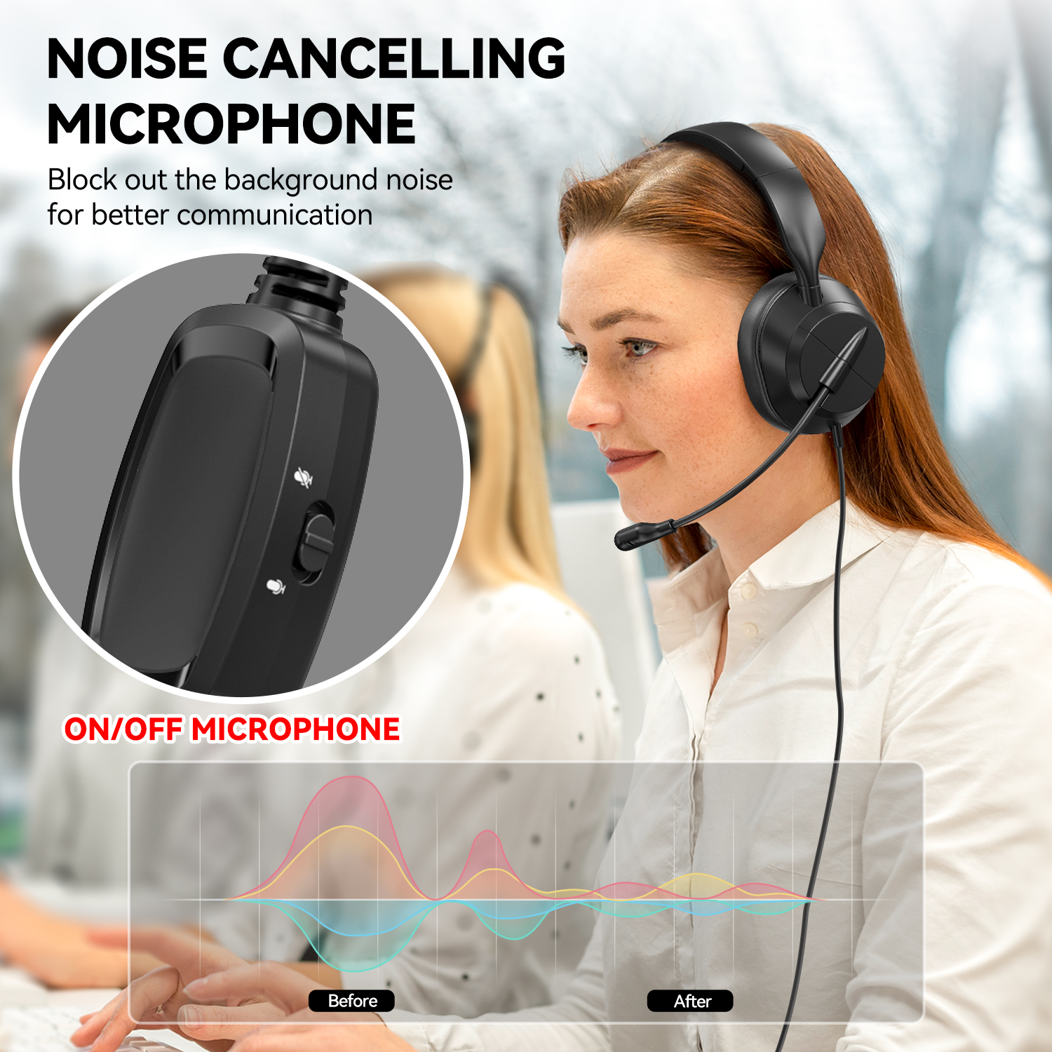 SPRISE H6209 Stereo Headset Rotating Mic Earphone Noise Cancelling 3 ...