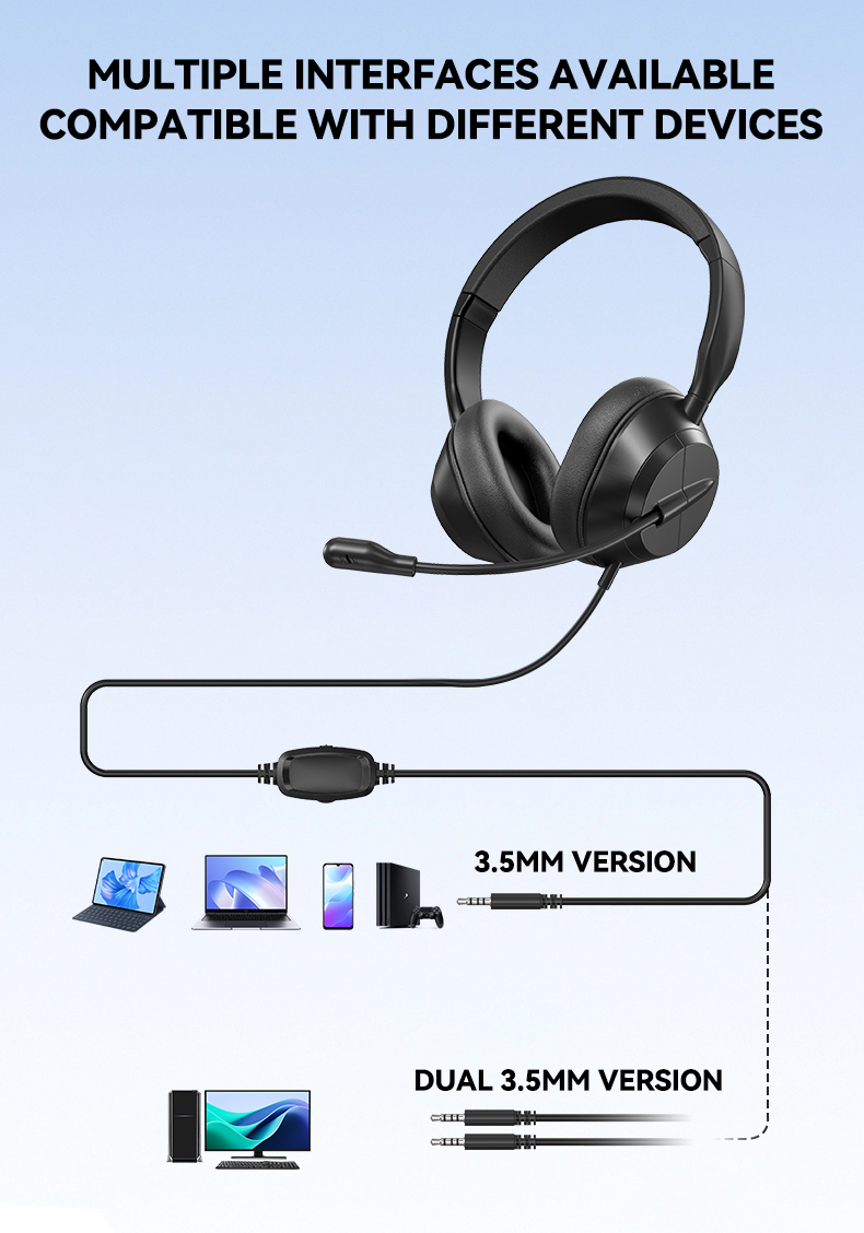 SPRISE H6209 Stereo Headset Rotating Mic Earphone Noise Cancelling 3 ...
