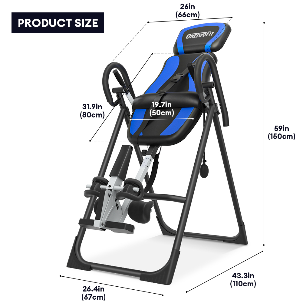 OneTwoFit Foldable Adjustable Handstand Machine Inversion Table 360 ...