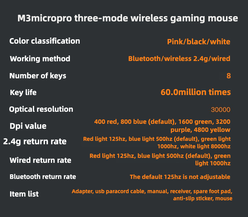 Darmoshark M3 MICRO PRO 3950DE Small Hand Grasp 42g lightweight mouse E ...