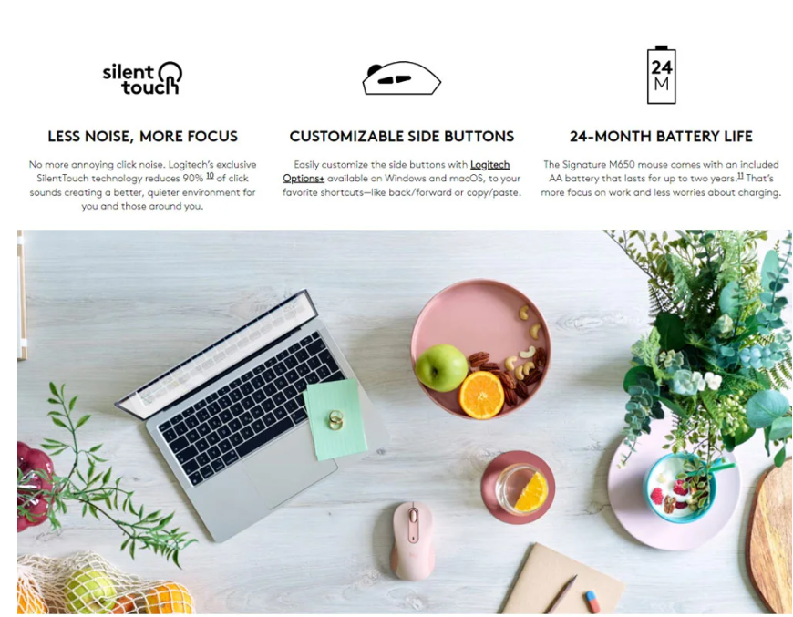 [Original] Logitech Signature M650 / M650 L Wireless Mouse | Silent ...