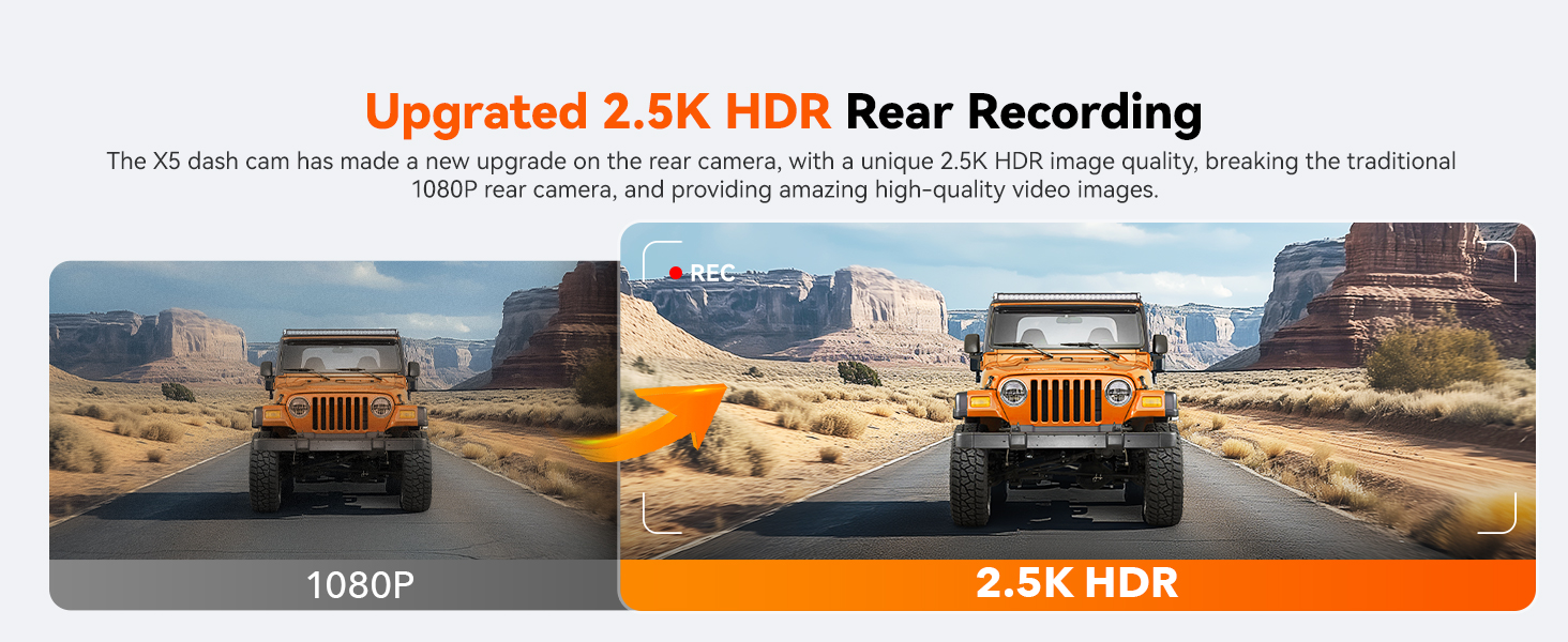 WOLFBOX X5 3 Channel 4K Dash Cam, STARVIS 2 IMX678,4K+2.5K+1080P Front ...