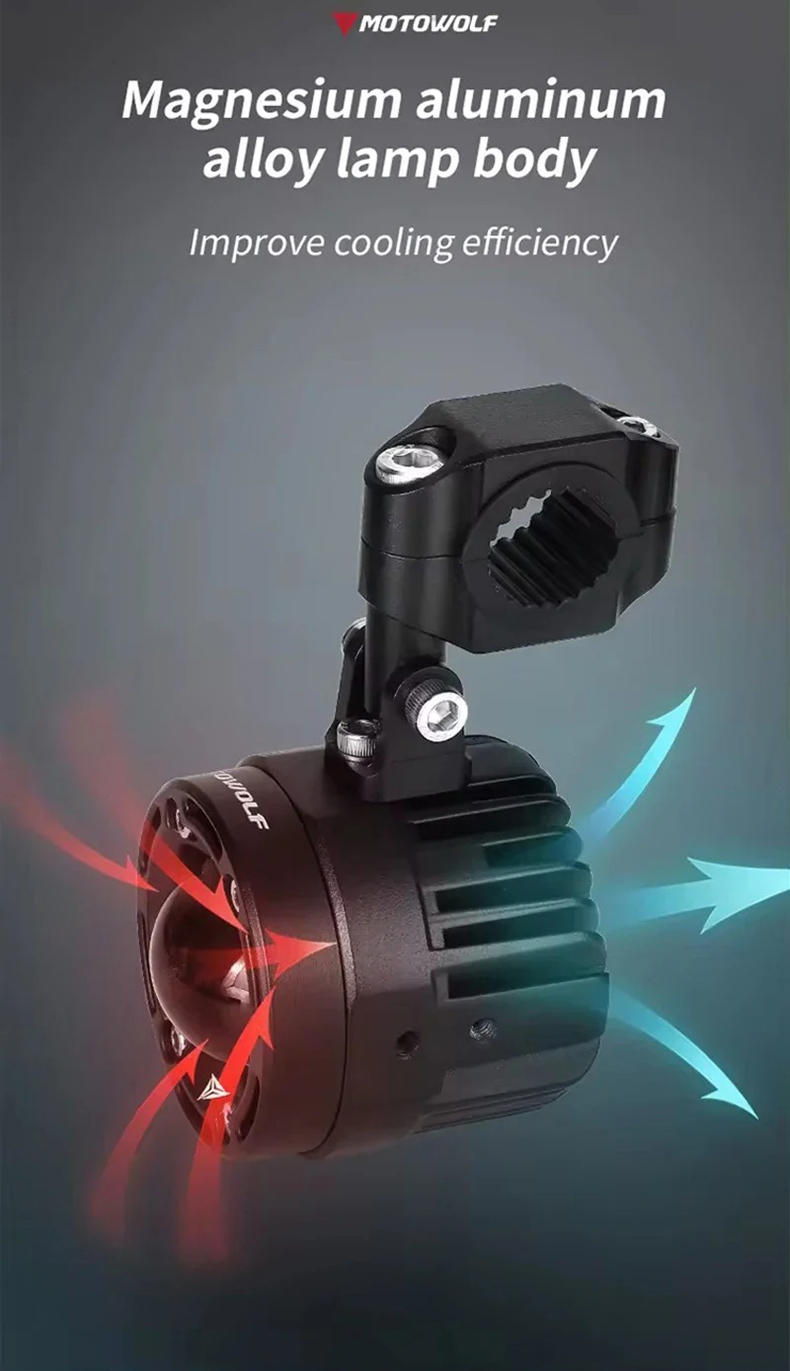 MOTOWOLF Motorcycle spotlights paving light auxiliary modification LED ...