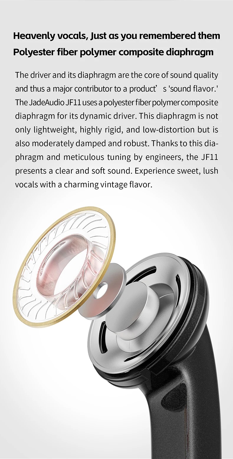 JadeAudio/FiiO JF11 U-shaped HIFI Game Earbud 14.2mm Dynamic Driver ...