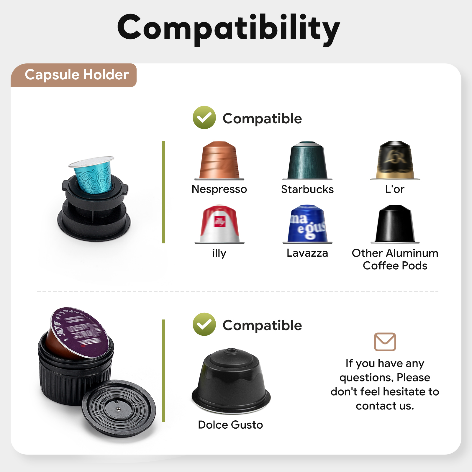 i Cafilas Portable Espresso Machine 17 Bar Coffee Fit Nespresso Capsule & Dolce Gusto & Coffee ...
