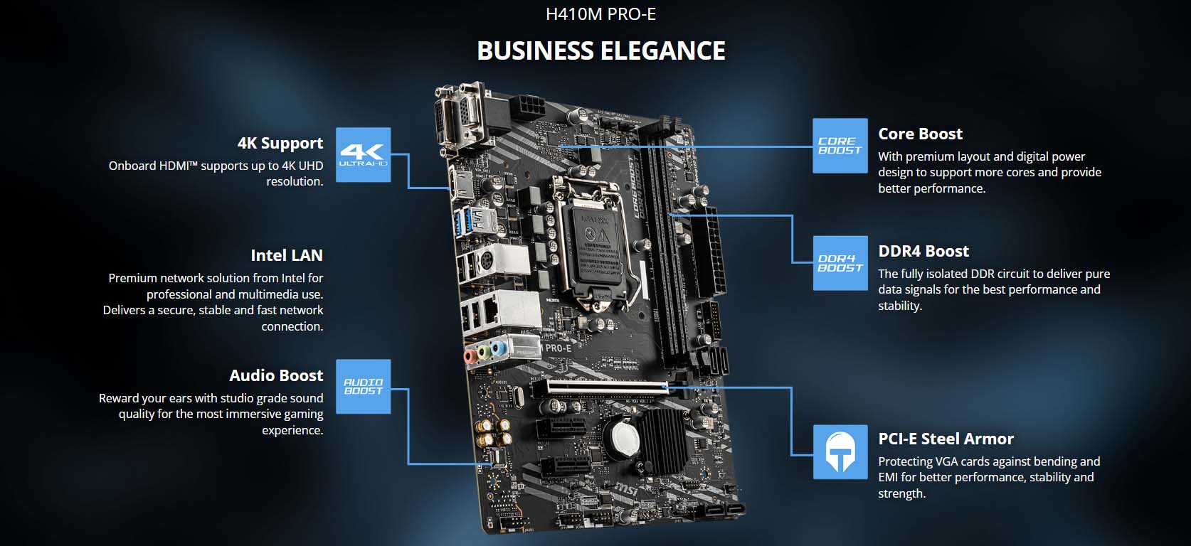 Use MSI H410M PRO H410M PRO-E 64GB VGA HDMI M.2 LGA 1200 DDR4 Micro ATX ...