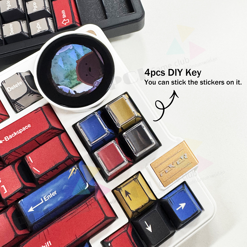 Comic Style Mixed Light Keycaps Cherry Profile Cherry PBT 141 Keys ...