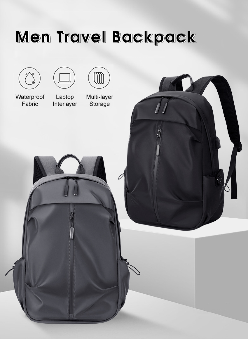 MENSPE Men Backpacks Men Shoulder Bags USB Charging Backpack Laptop ...