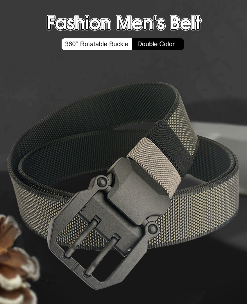 MENSPE Men Belt Outdoor Tactical Belt Double-Sided Use Adjustable Belt ...