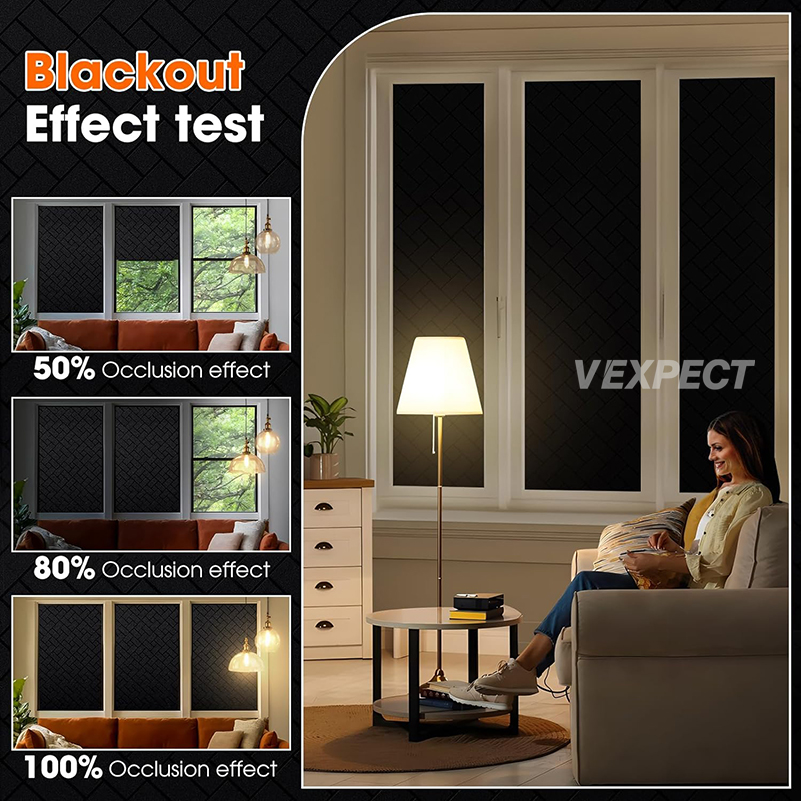 Blackout Window Film Sticker,Tinted Window Film for Home,Sun Blocking ...