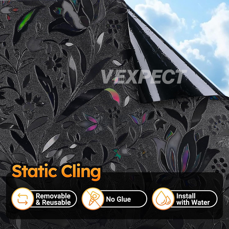 Blackout Window Film Sticker,Tinted Window Film for Home,Sun Blocking ...