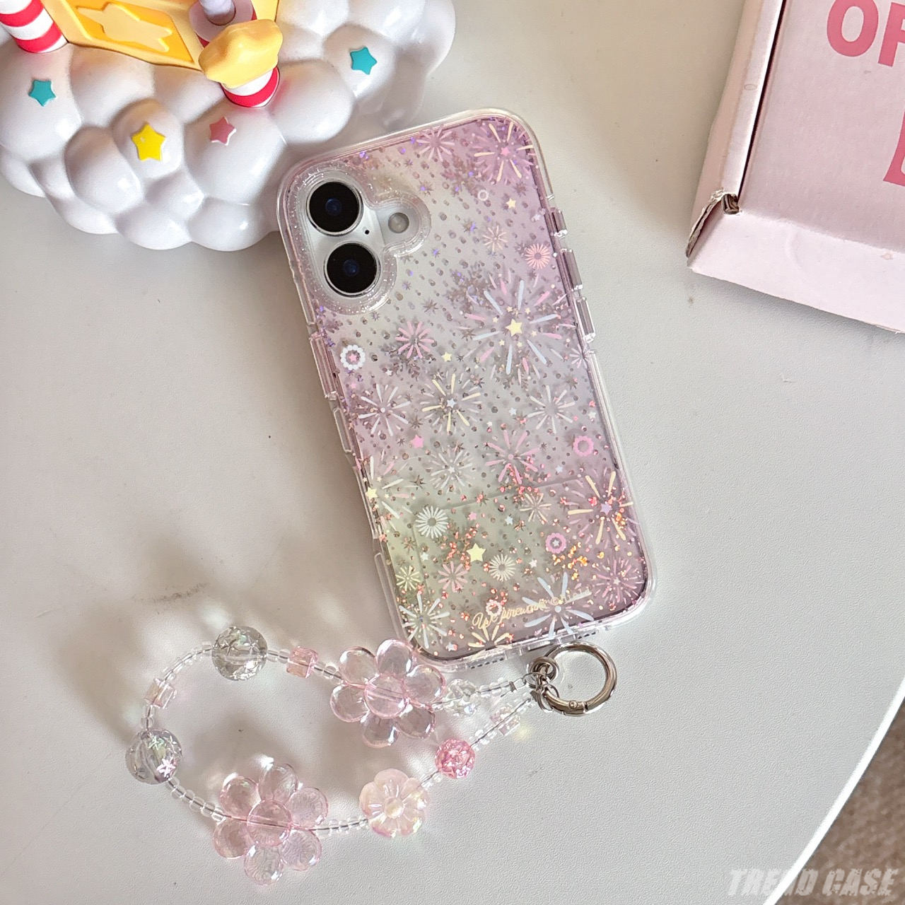 Luxury laser colored fireworks snowflakes Phone Case for iPhone 12 13 ...