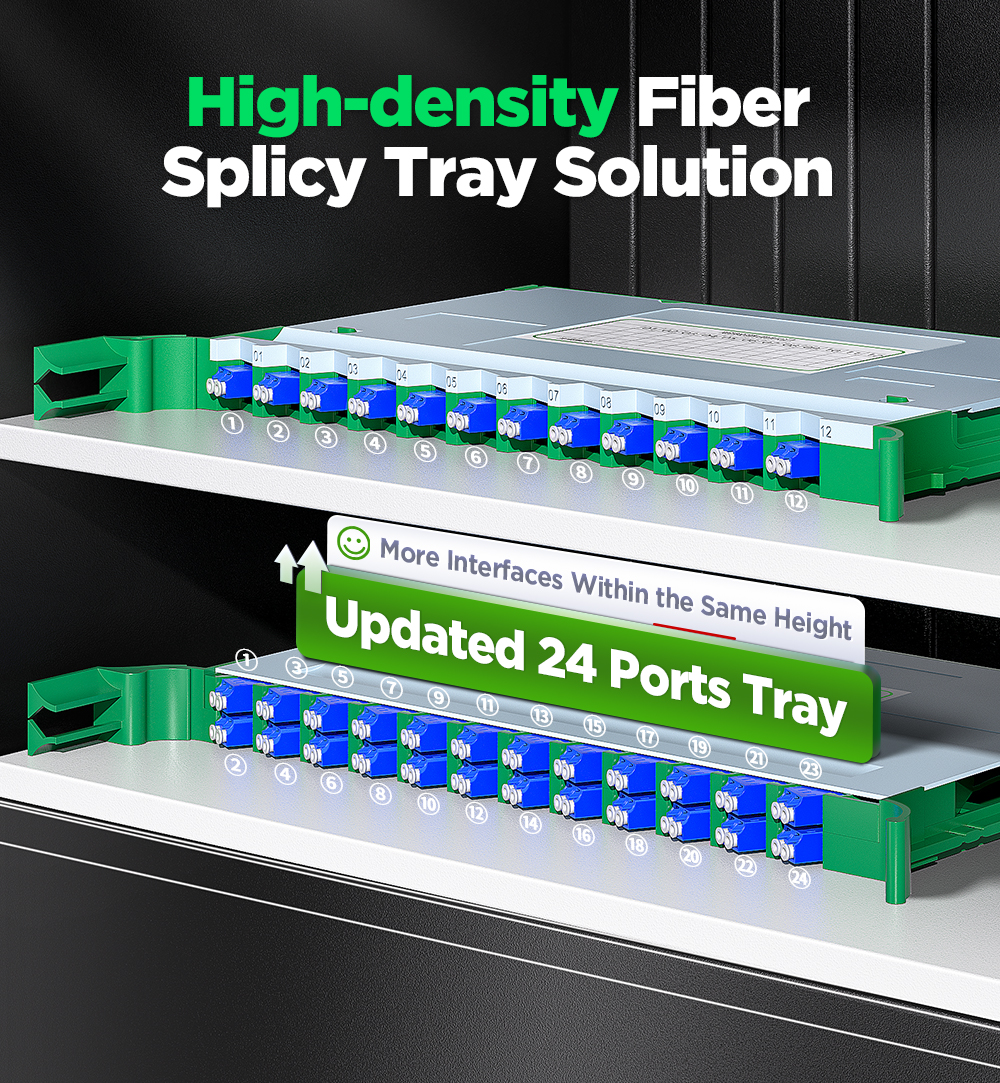 AMPCOM 24 to 192 Core OM3 OM4 LC Rack Mount Visual Fiber Optic ODF ...