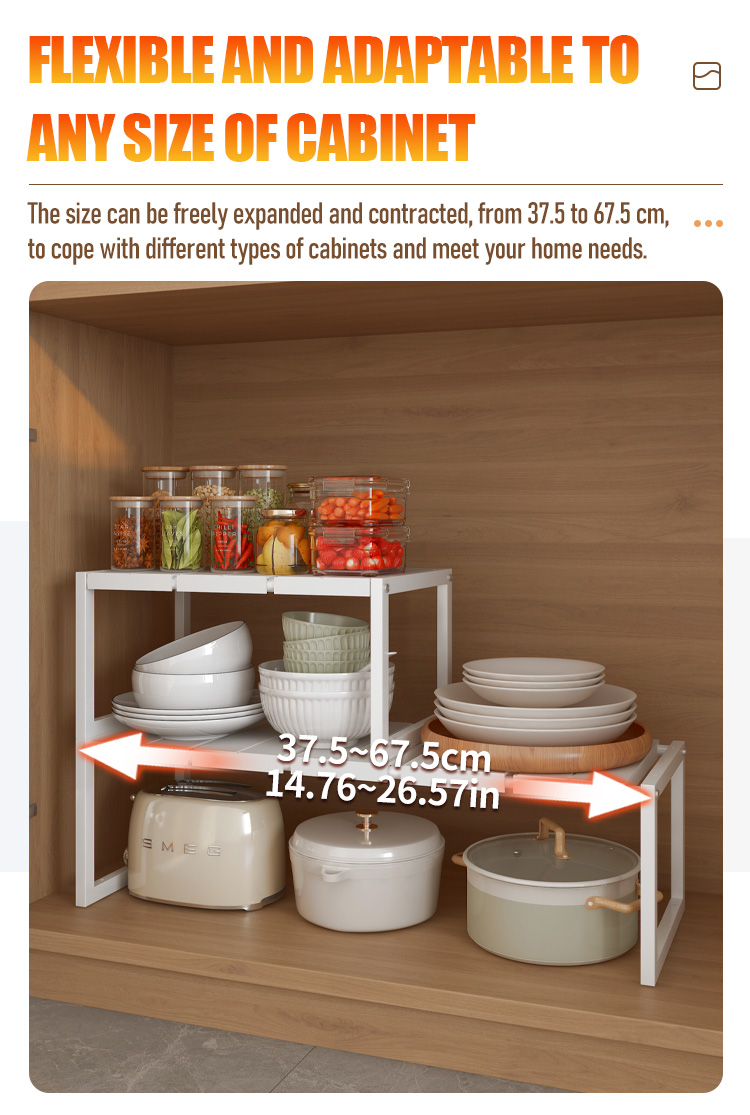 Retractable desktop layered storage rack/Kitchen cabinet storage rack ...