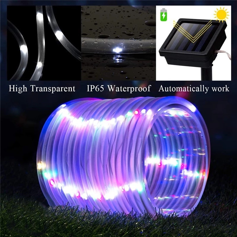💡READY STOCK💡Solar Fairy String Lights LED Rope Light Waterproof Christmas Decoration Street ...