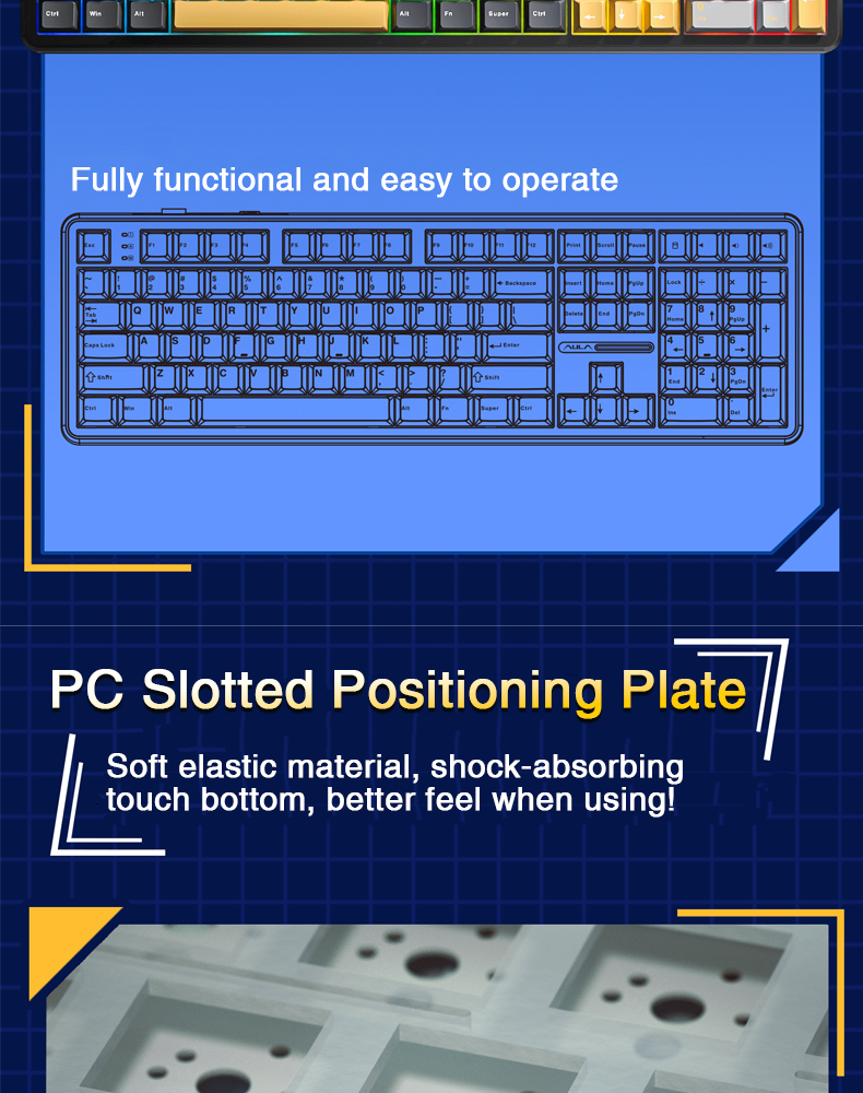 AULA F108 Customized Mechanical Keyboard 108 keys Tri-mode Hot ...