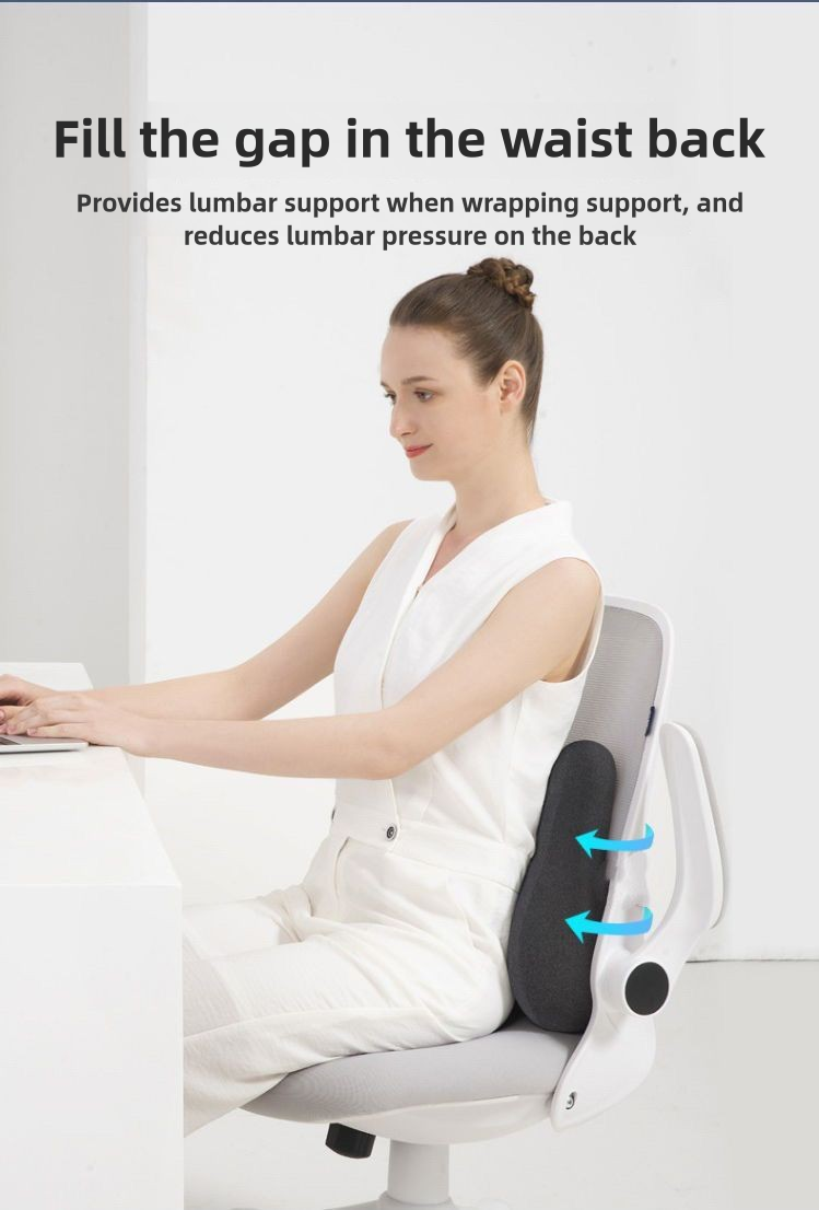 Memory Foam Lumbar Support Pillow for Lower Back Pain Chair Cushions ...