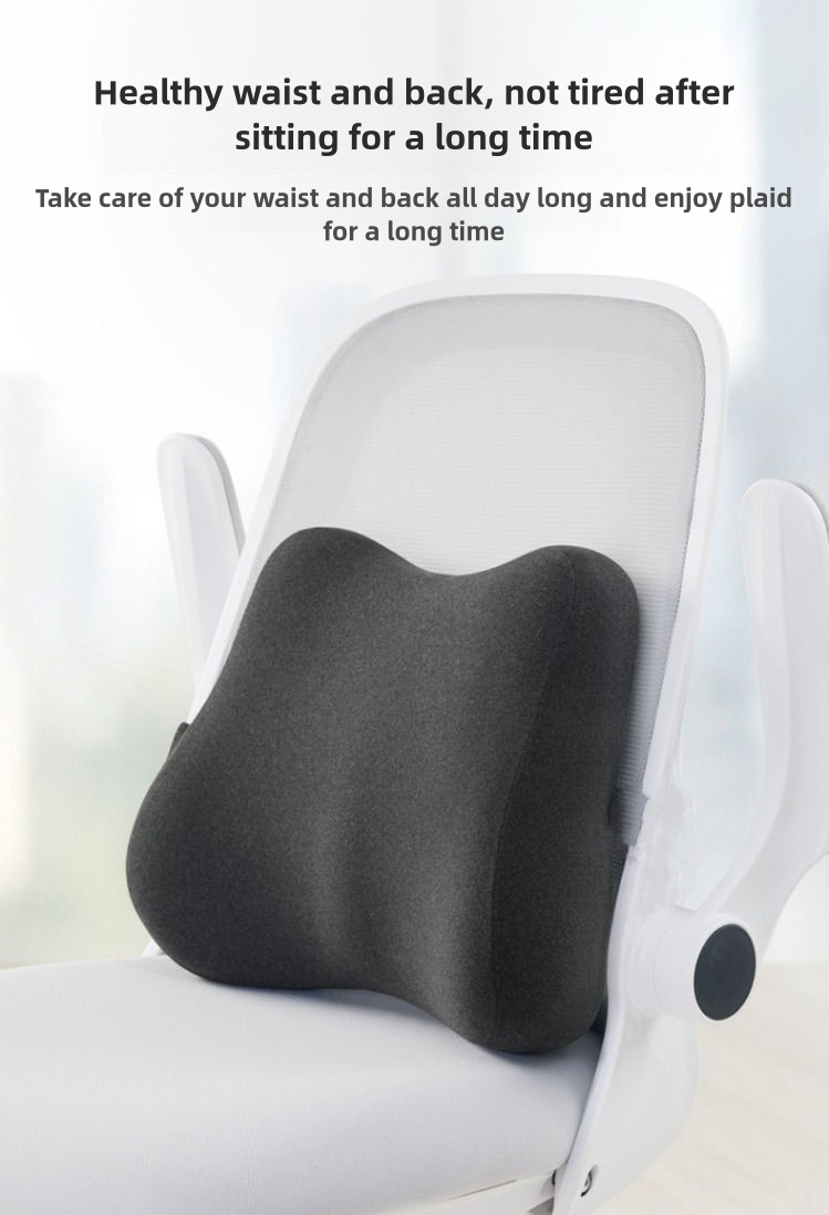 Memory Foam Lumbar Support Pillow for Lower Back Pain Chair Cushions ...