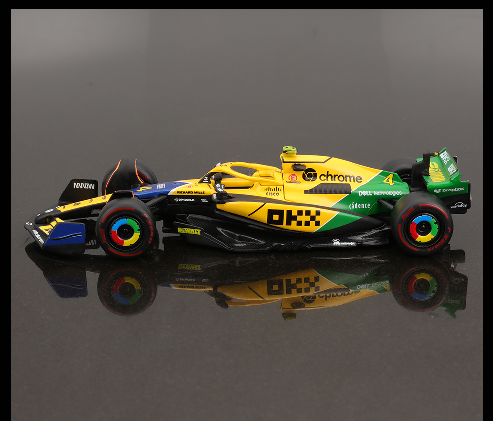 Bburago 1:43 2024 Mclaren MCL38 Ayrton Senna Modern Icon Monaco GP #4 ...