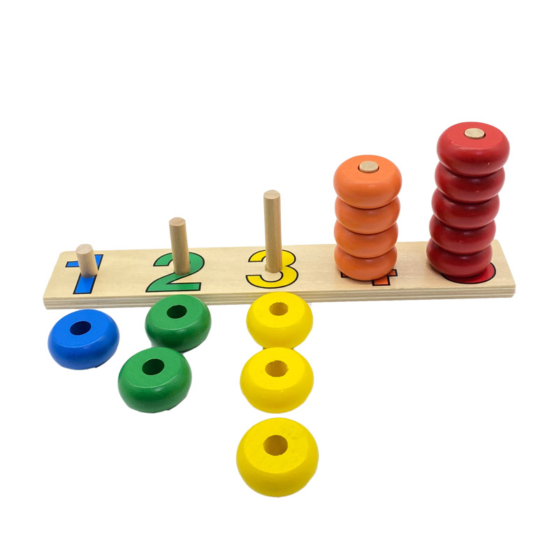 Baby Toy Montessori Counting Disks Stacking Sorting Board Building ...