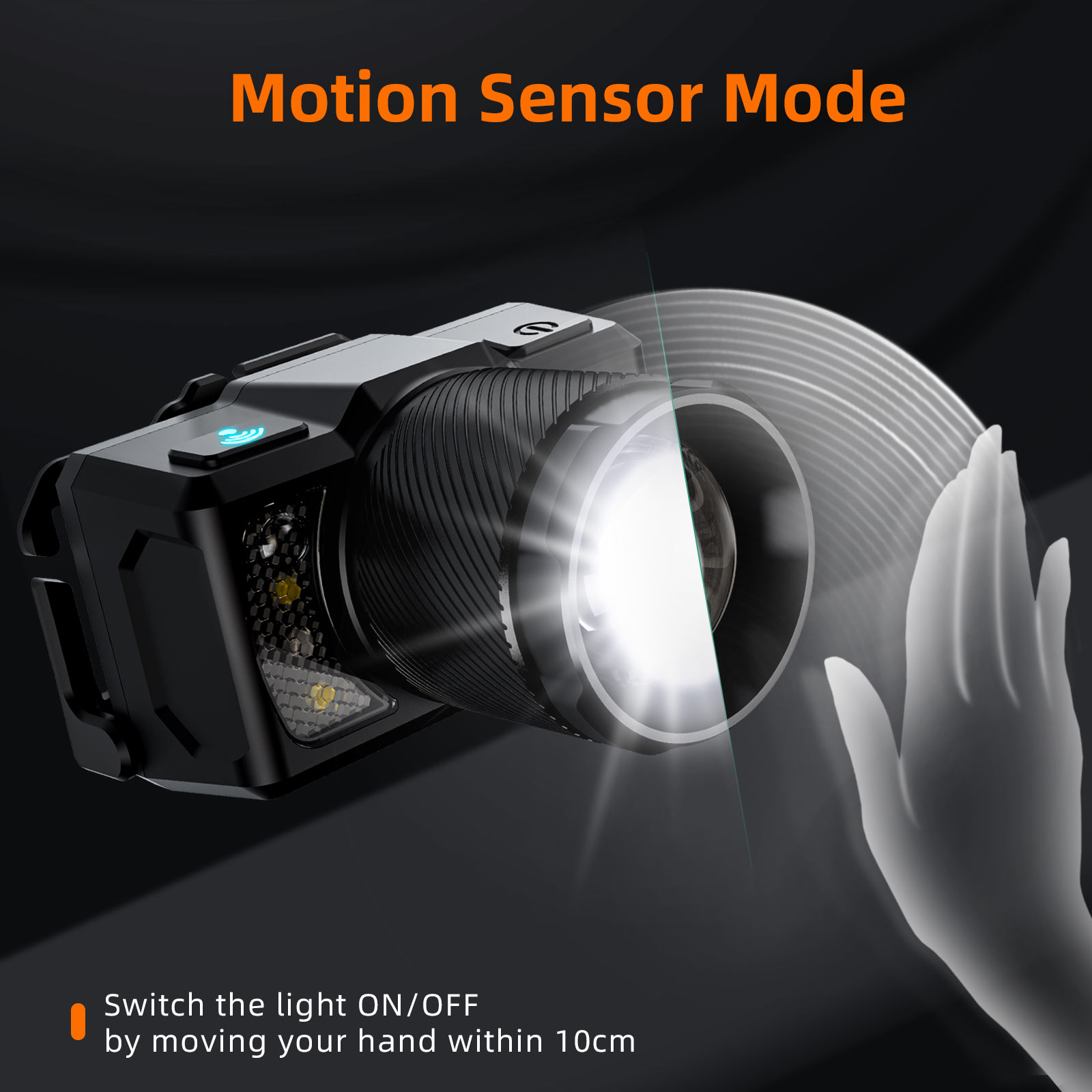 SUPERFIRE HL25 15W Headlamp LED Rechargeable Induction Switch Headlamp Telescopic Zoom System ...