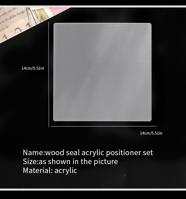 JIANWU Stamp Acrylic Backing Plate and L-shaped Ruler Locator Set ...
