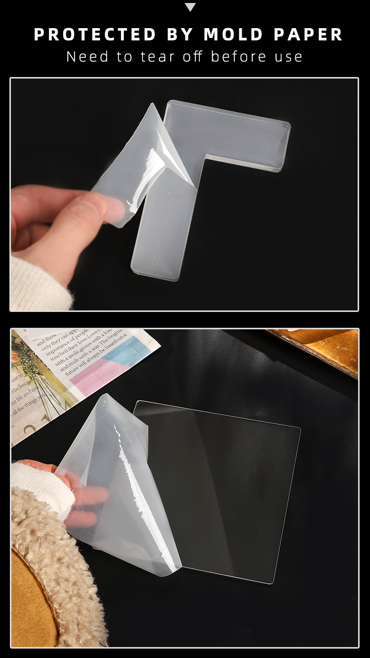 JIANWU Stamp Acrylic Backing Plate and L-shaped Ruler Locator Set ...