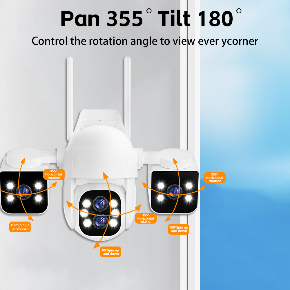 LLSEE 20MP Five Lens 20X Optical Zoom 8K Waterproof Night Vision Two-Way Call CCTV Camera ...