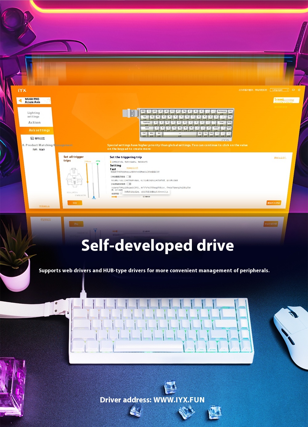 IYX MU68 Ultra Wired Magnetic Mechanical Keyboard Aluminum 65% Hot ...