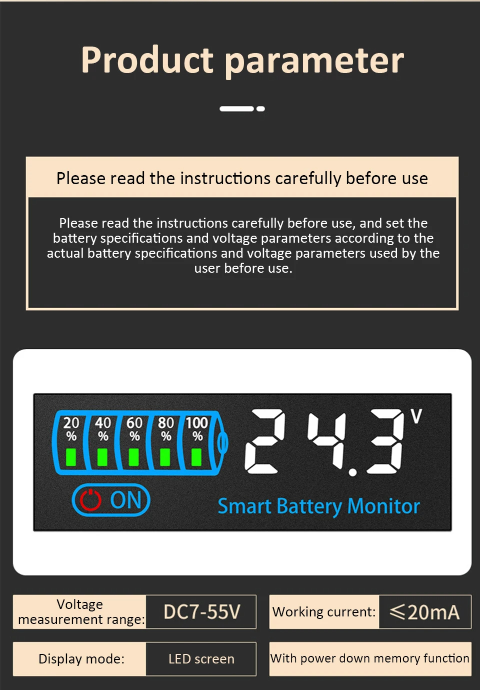 Battery Level Indicator Li-ion Lipo Lithium DC7-55V Lead Acid Battery ...