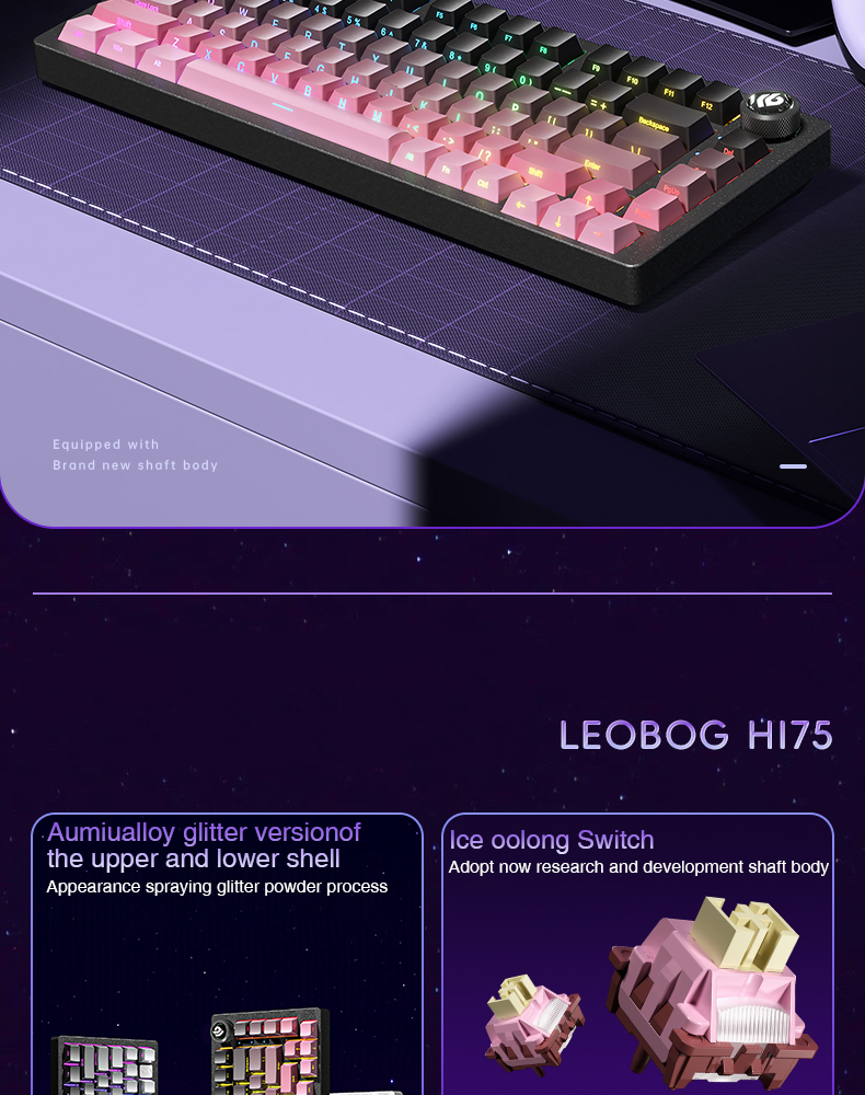 AULA LEOBOG Hi75 75% Side Engraving Mechanical Keyboard 81 Keys Wired ...