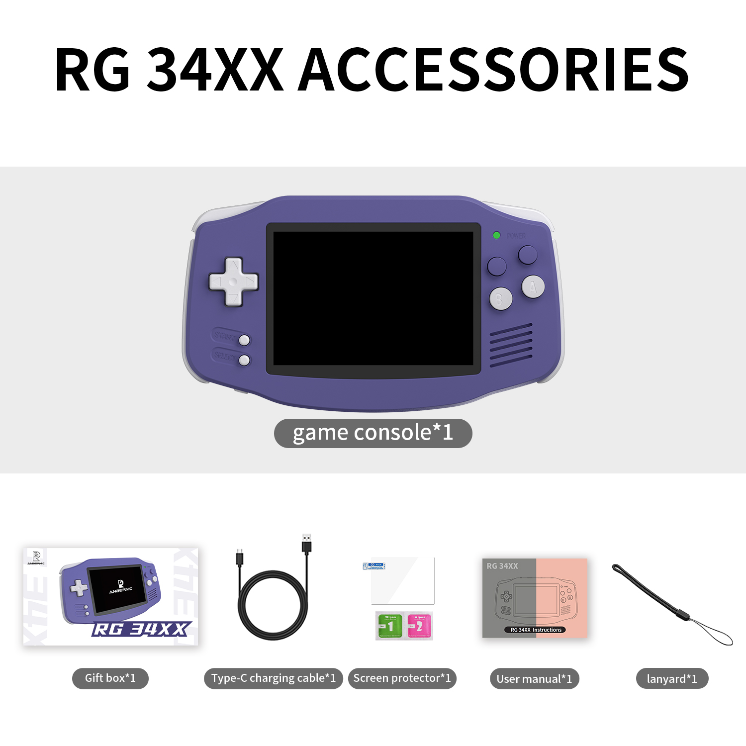 ANBERNIC RG34XX Retro Gaming Console 3.4-inch Linux 64 bit System H700 ...