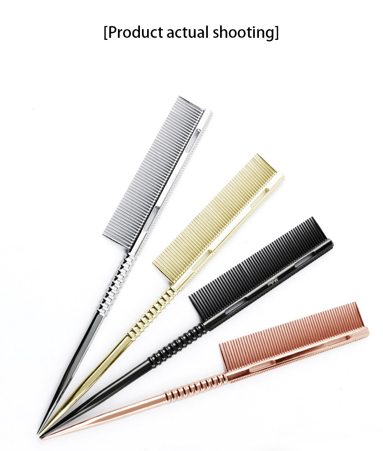 Women's Hair Comb With No Trace Hair Styling Zone Pointed Tail Comb ...