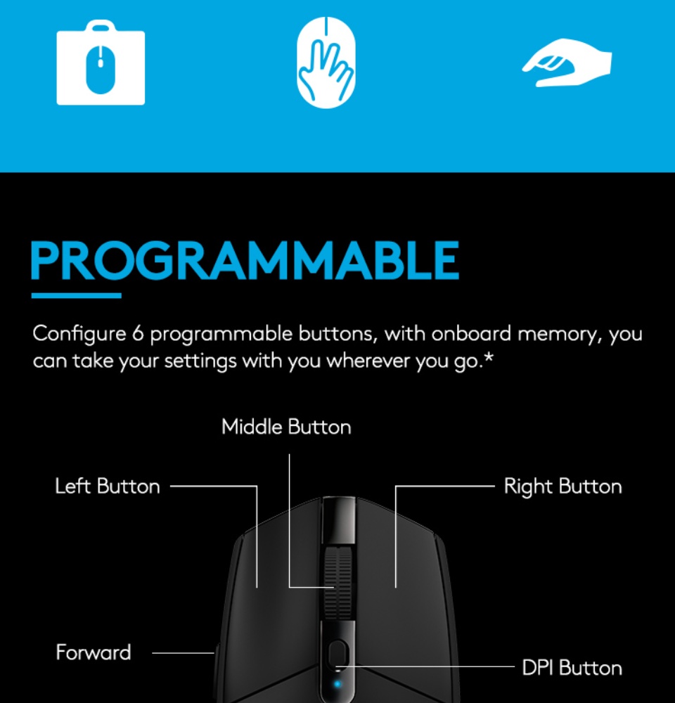 [Original] Logitech G304 Lightspeed Wireless Gaming Mouse - 12K DPI ...