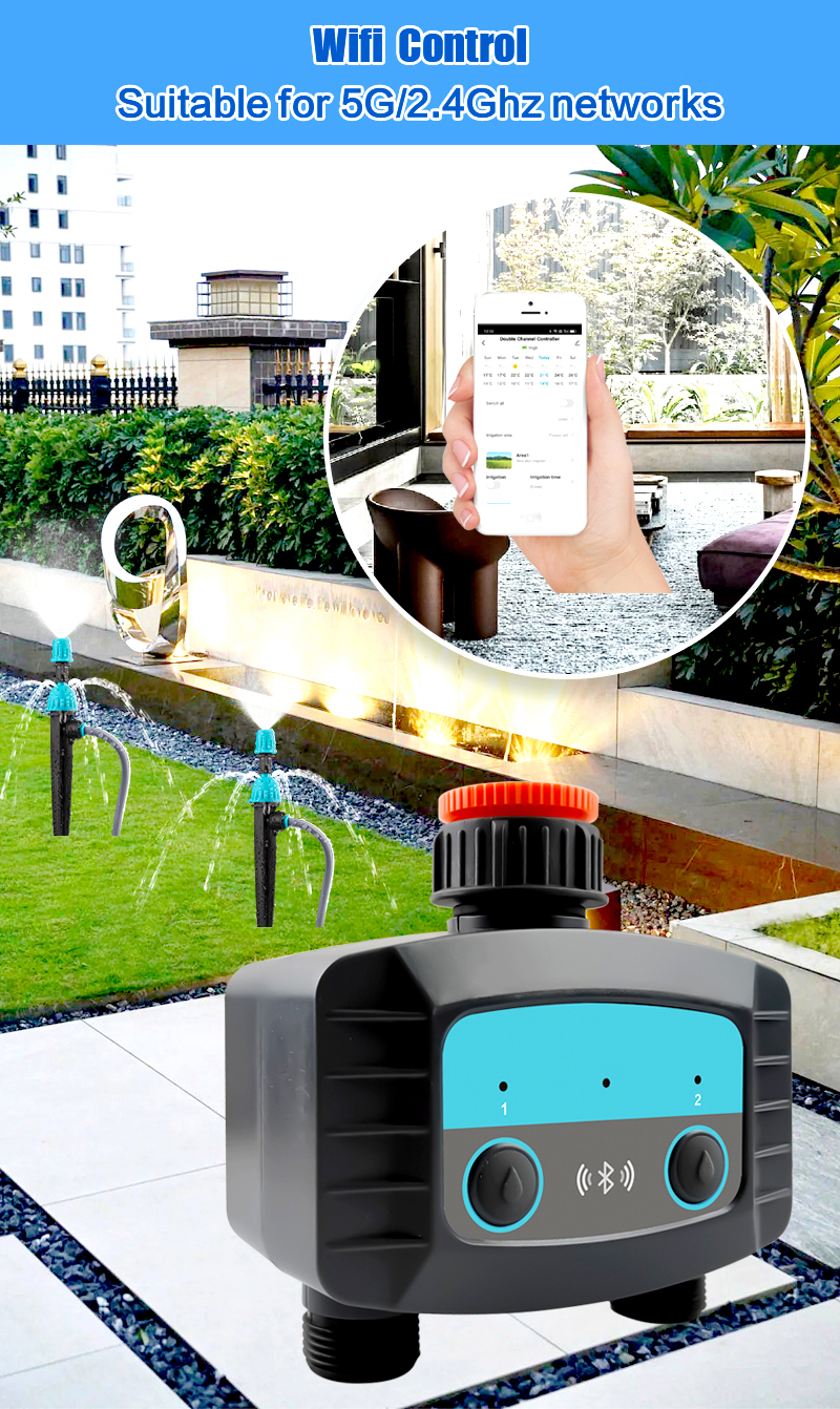 WiFi Bluetooth 2-Way Water Timer Garden irrigation Smart Solenoid Valve ...