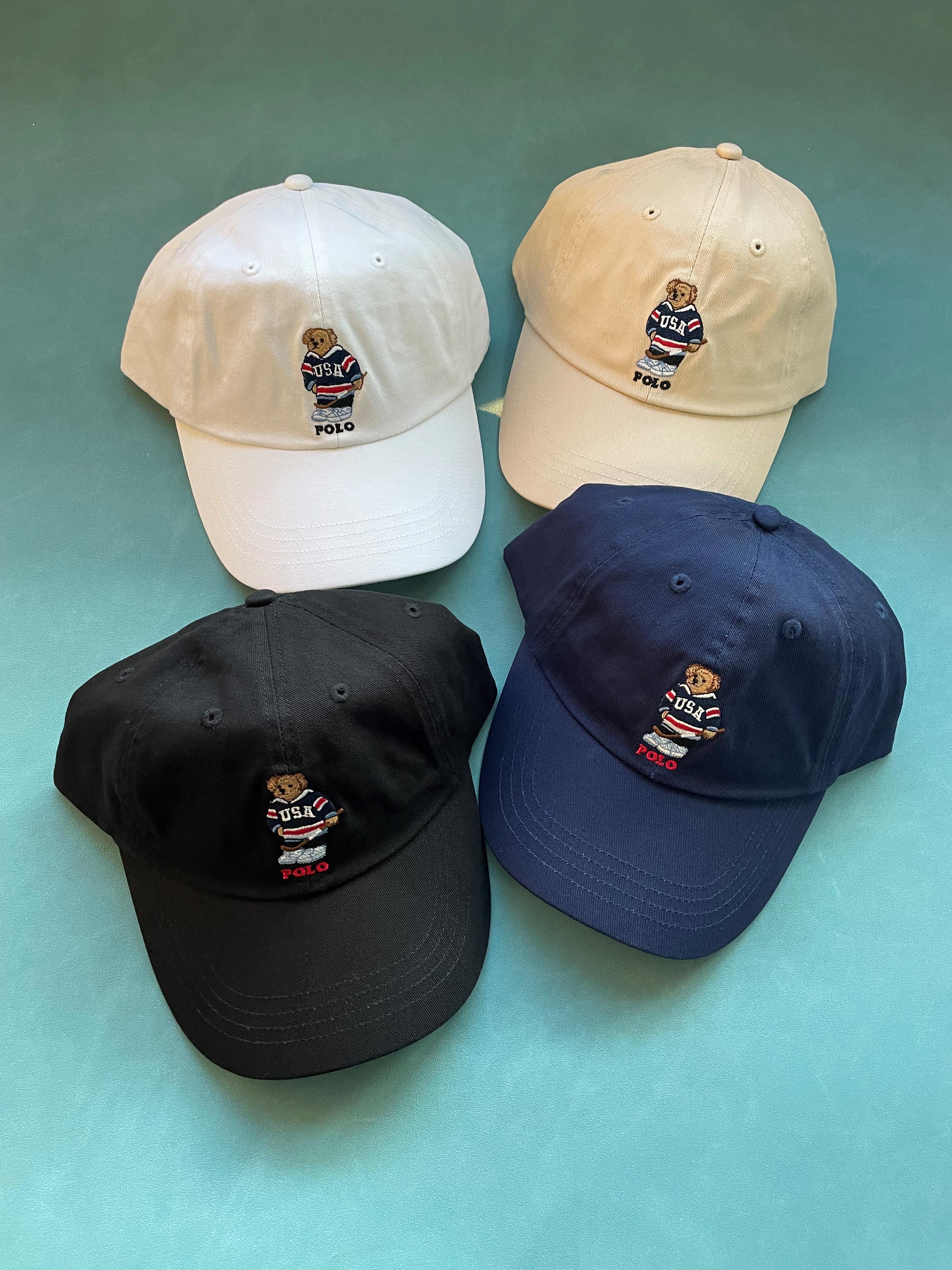 Polo polo Hat Bear Sun Hat Retro Classic Embroidered Baseball Cap All ...