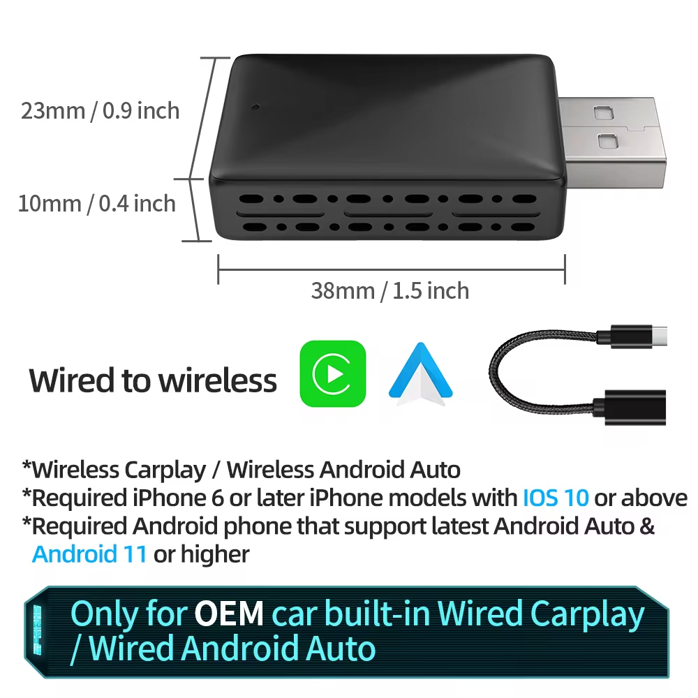Wireless CarPlay Box Wireless Android Auto Box For Car Radio with Wired ...