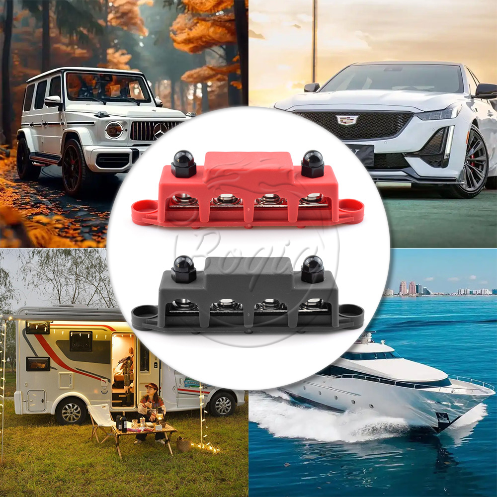 4 Post Power Distribution Block Terminal Screw Bus Bar M8 M10 High Current Wiring Stud Battery ...