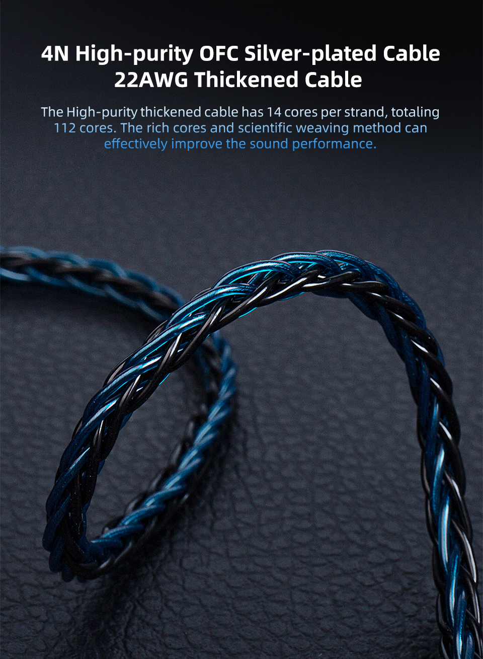 KBEAR ST12 8 Core 4N OFC Silver-Plated Earphone Upgraded Cable MMCX/0.78mm 2Pin for Lark KS1 KZ ...