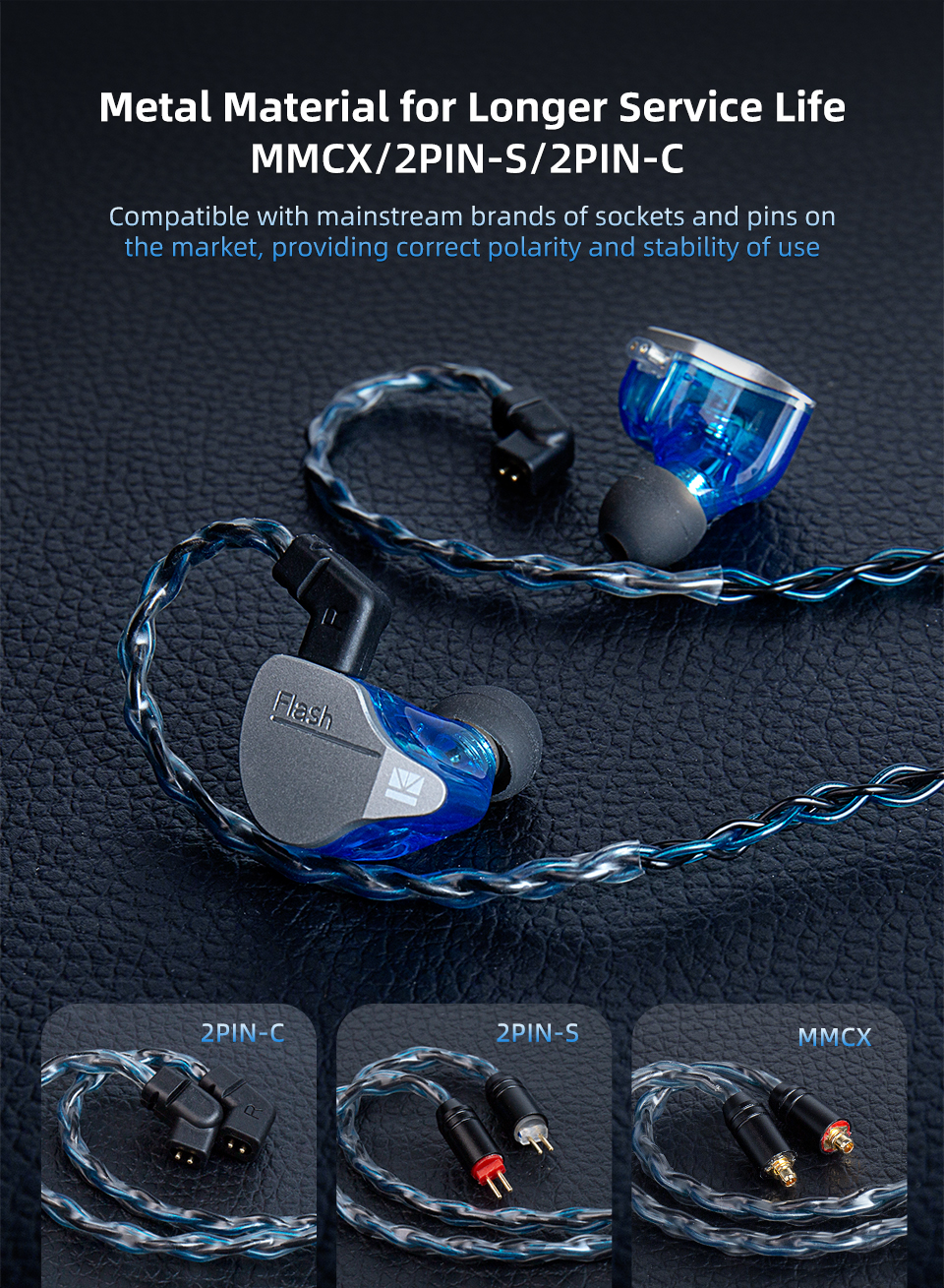 KBEAR ST12 8 Core 4N OFC Silver-Plated Earphone Upgraded Cable MMCX/0.78mm 2Pin for Lark KS1 KZ ...