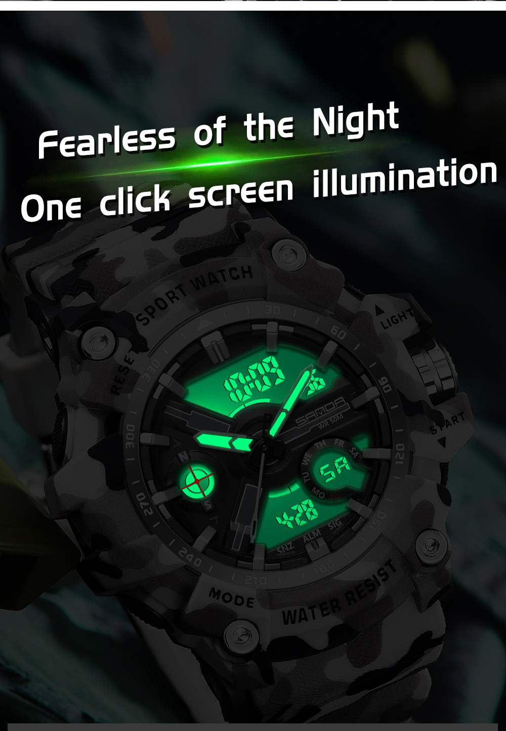 SANDA Digital LED Watch Men Military Sport Quartz Wristwatch Top Brand ...