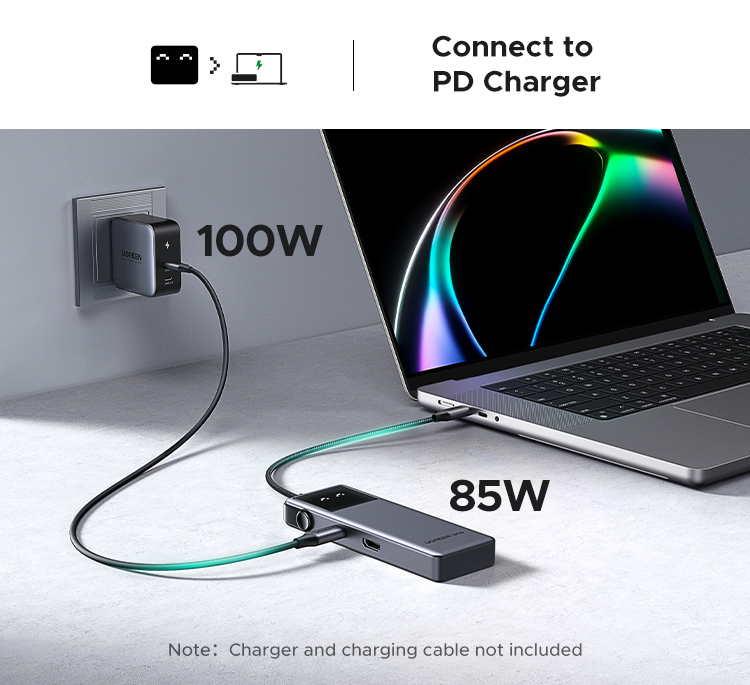 Ugreen Uno 6-in-1 HUB 4K@60Hz 10Gbps Robot HUB PD100W USB A USB C HDMI ...