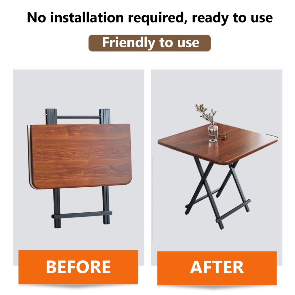【LONGQU】Folding table study foldable dining table set 4 seaters dining ...