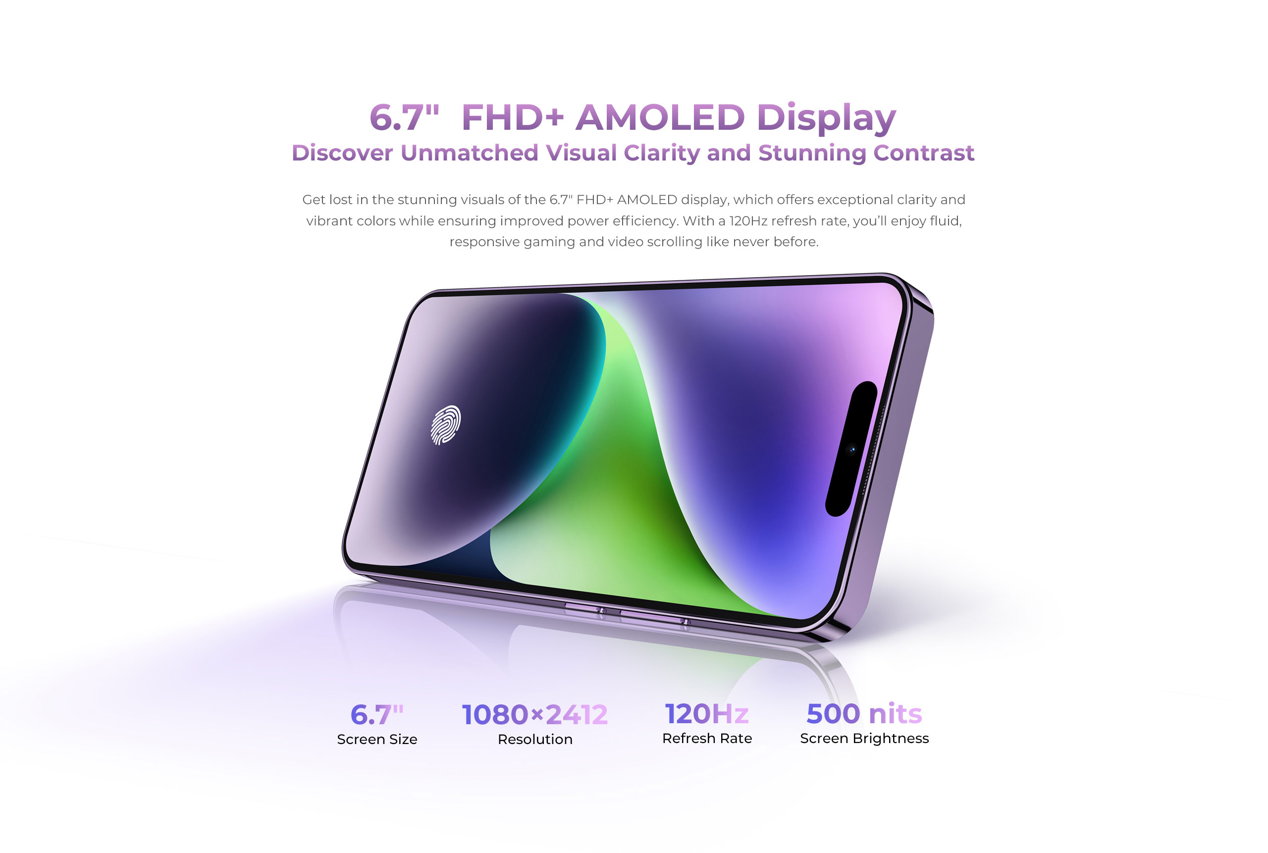 OUKITEL P1 With In-Display Fingerprint Screen 16GB+256GB 6.72"FHD+ ...